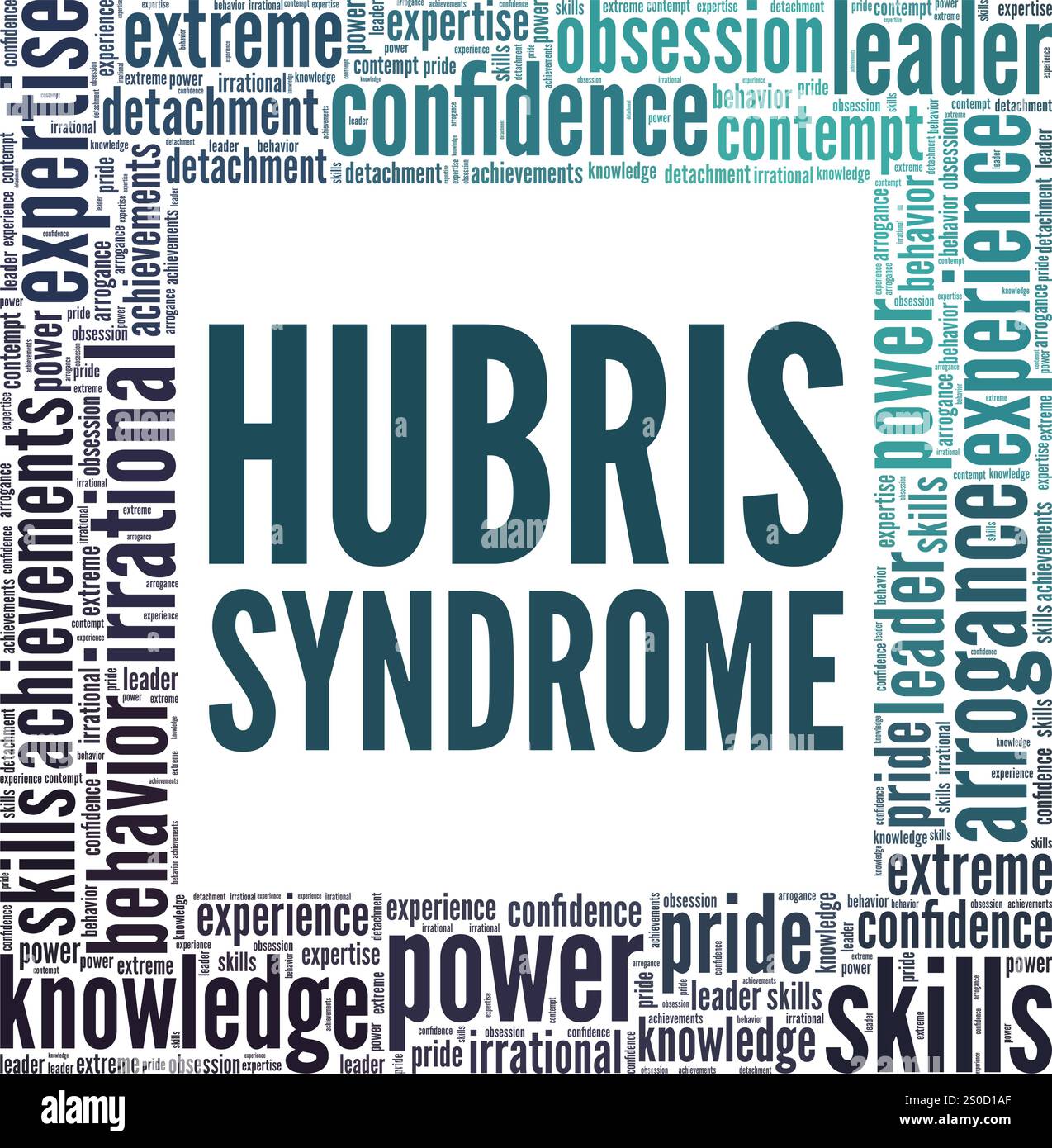 Hubris Syndrome word cloud conceptual design isolated on white ...