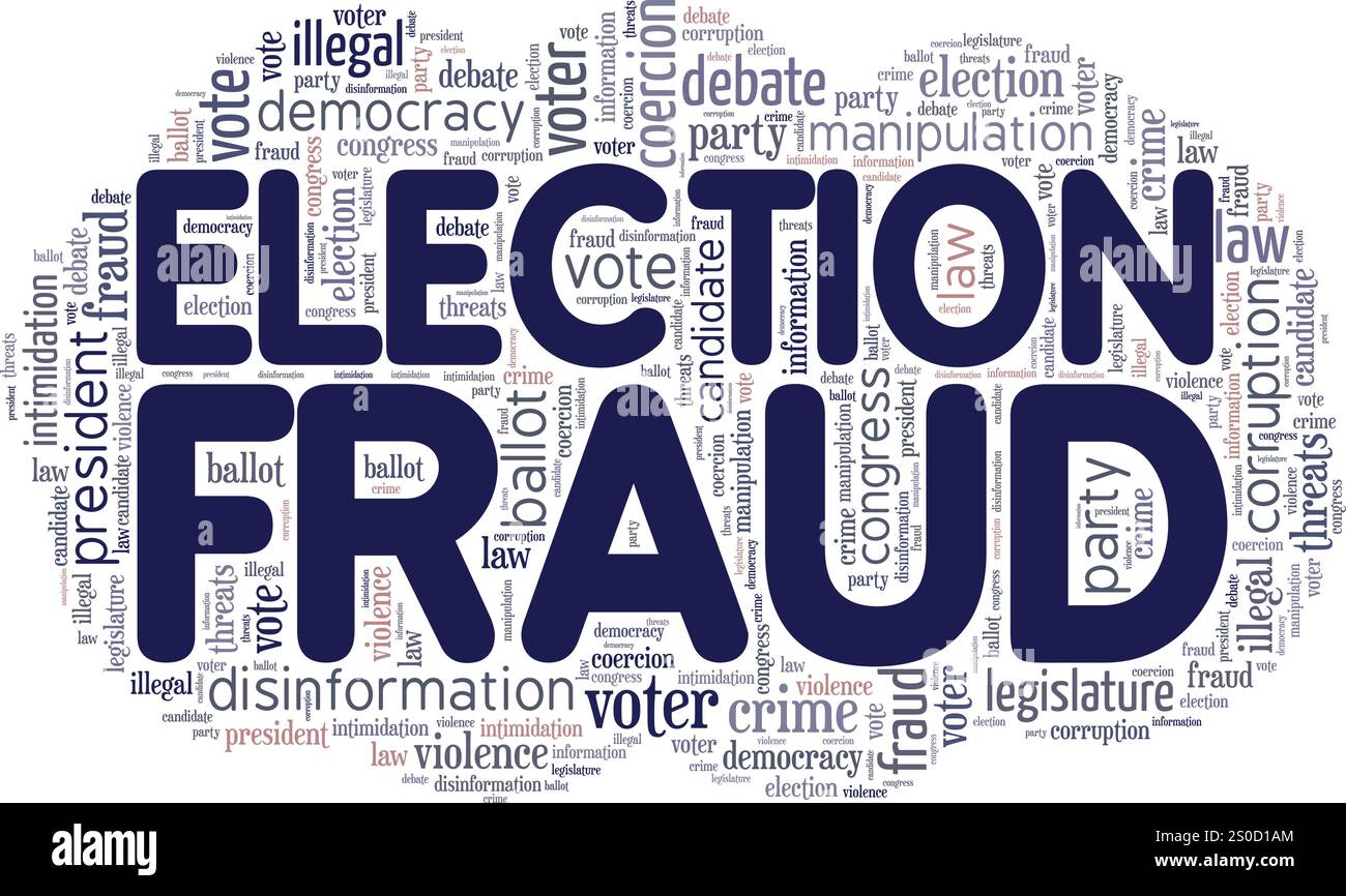 Election Fraud word cloud conceptual design isolated on white ...
