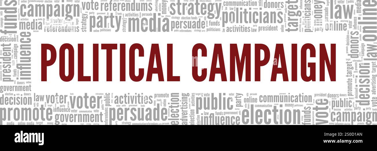 Political Campaign word cloud conceptual design isolated on white ...