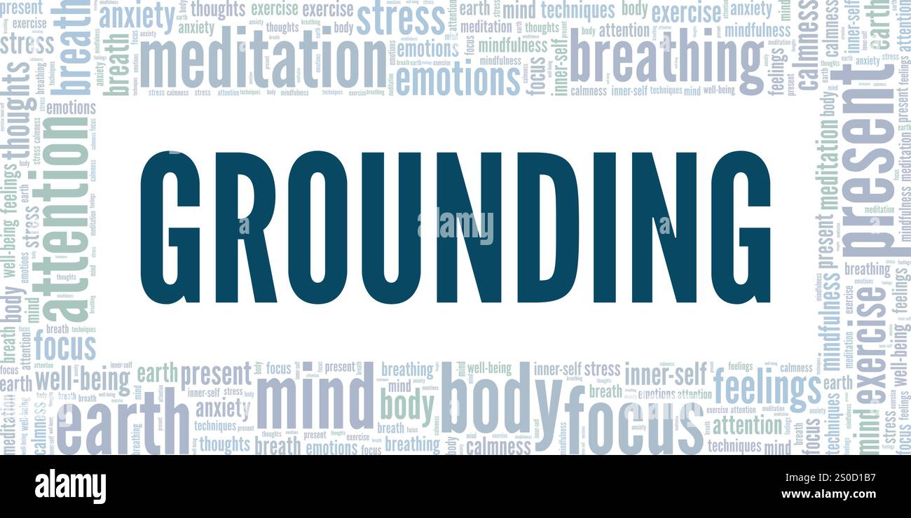 Grounding word cloud conceptual design isolated on white background ...