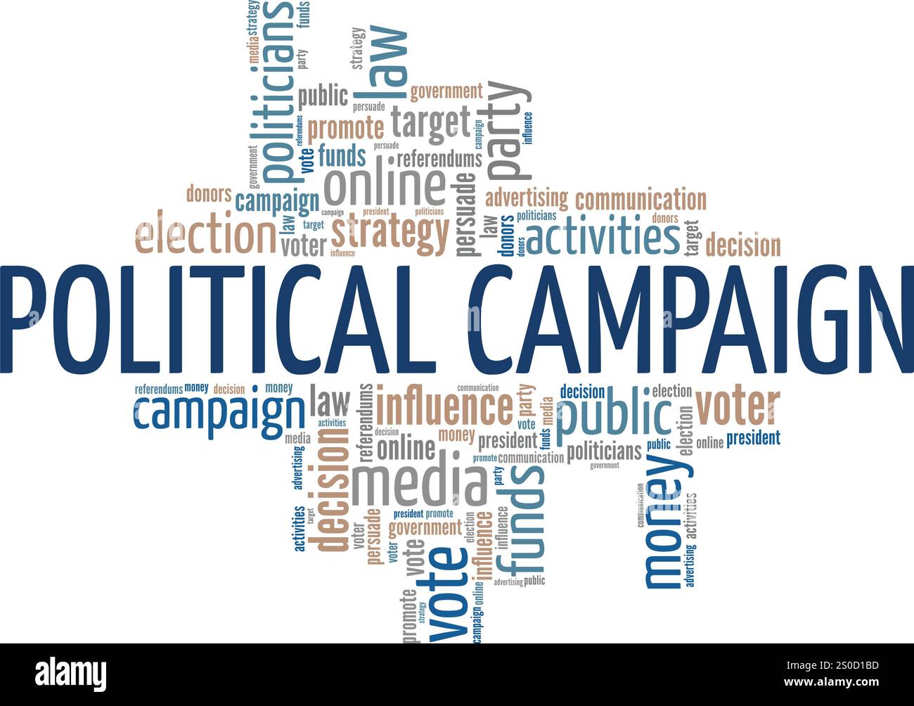 Political Campaign word cloud conceptual design isolated on white background Stock Vector Image ...
