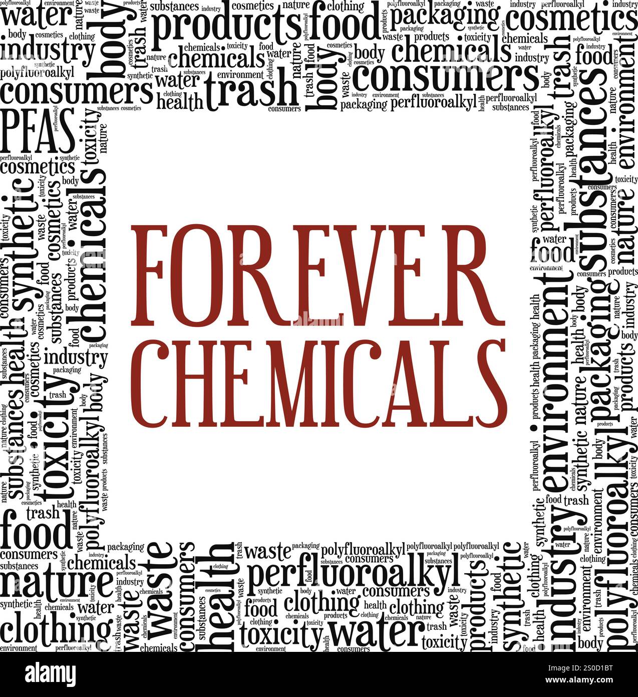 Forever Chemicals word cloud conceptual design isolated on white ...