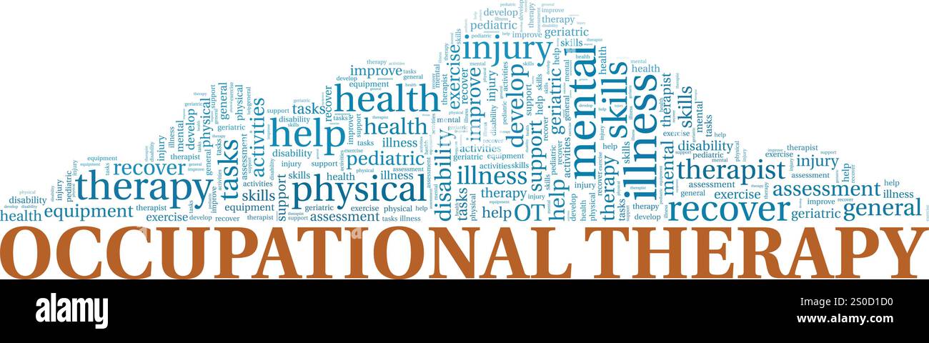 Occupational Therapy word cloud conceptual design isolated on white background Stock Vector ...