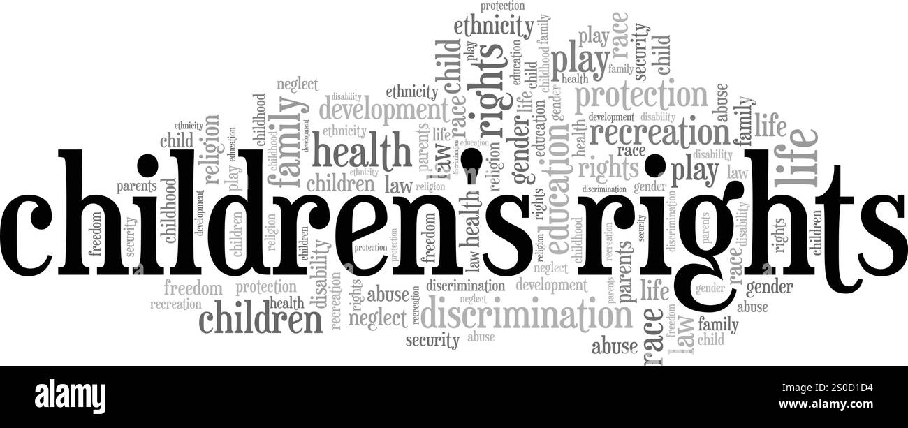 Children's Rights word cloud conceptual design isolated on white ...