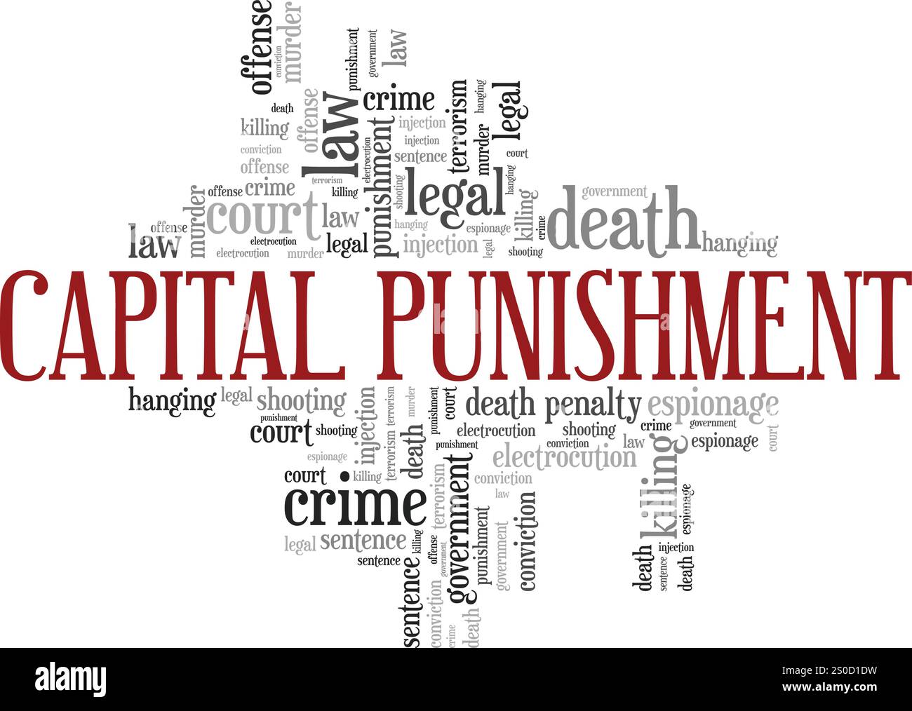 Capital Punishment word cloud conceptual design isolated on white ...