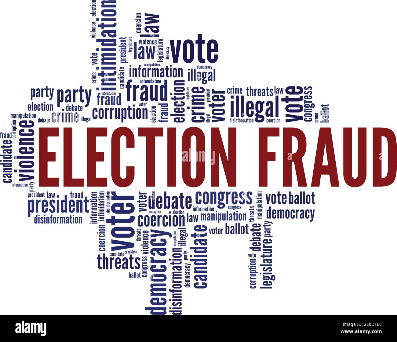 Election Fraud word cloud conceptual design isolated on white ...
