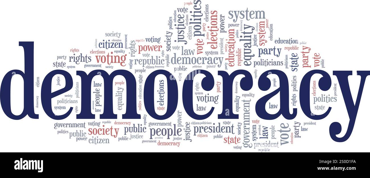 Democracy word cloud conceptual design isolated on white background ...