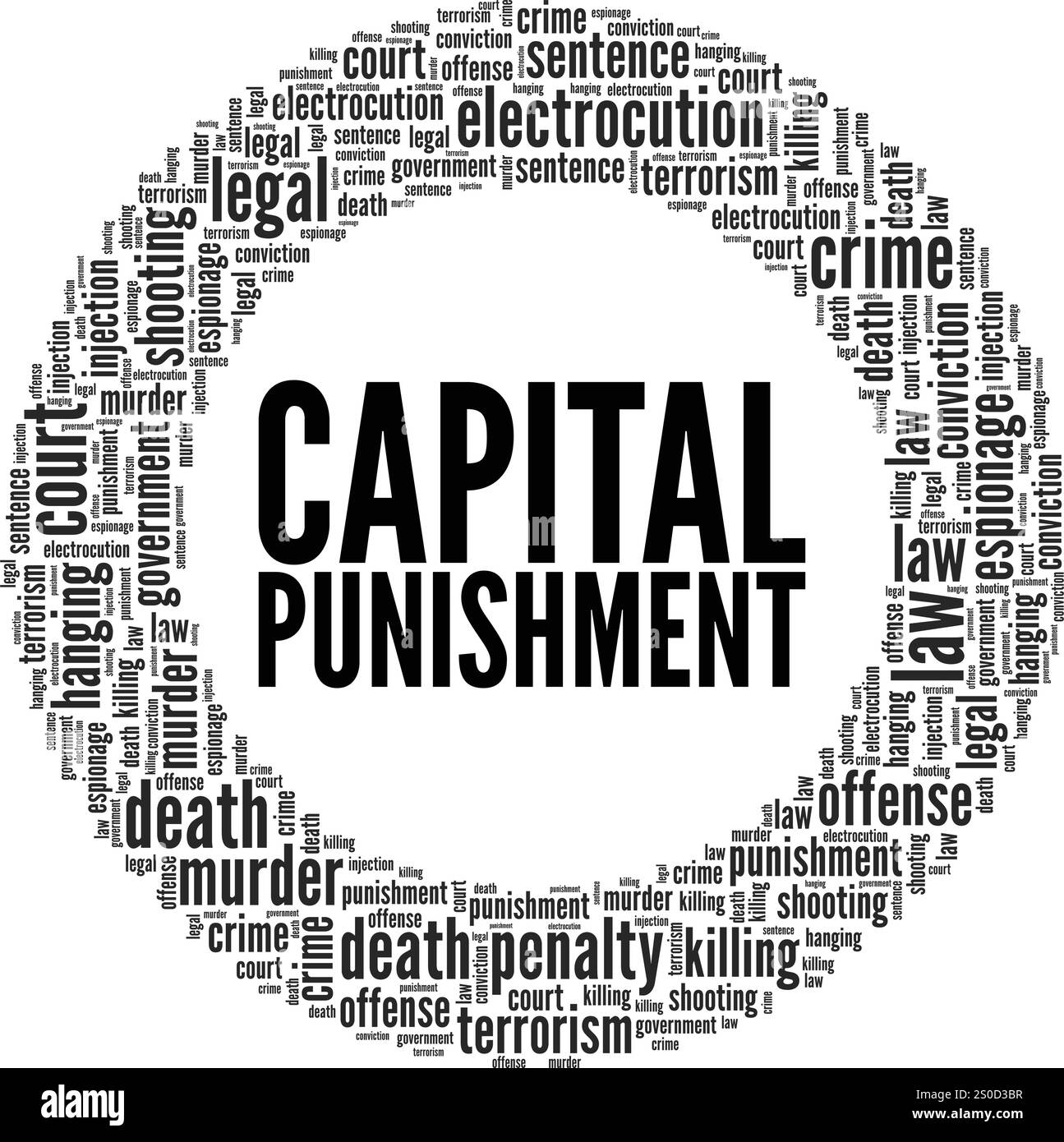Capital Punishment word cloud conceptual design isolated on white ...