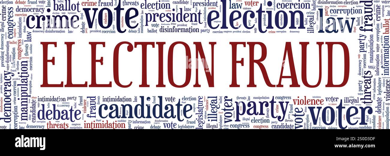 Election Fraud word cloud conceptual design isolated on white ...