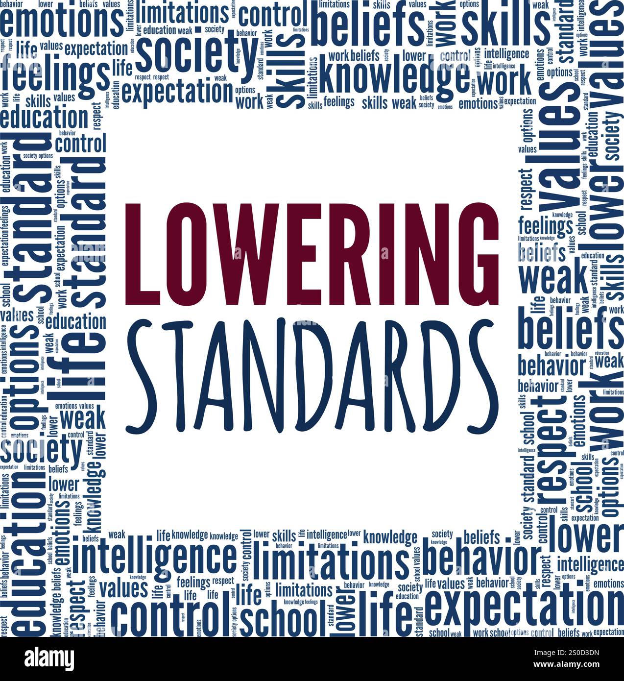 Lowering Standards word cloud conceptual design isolated on white ...