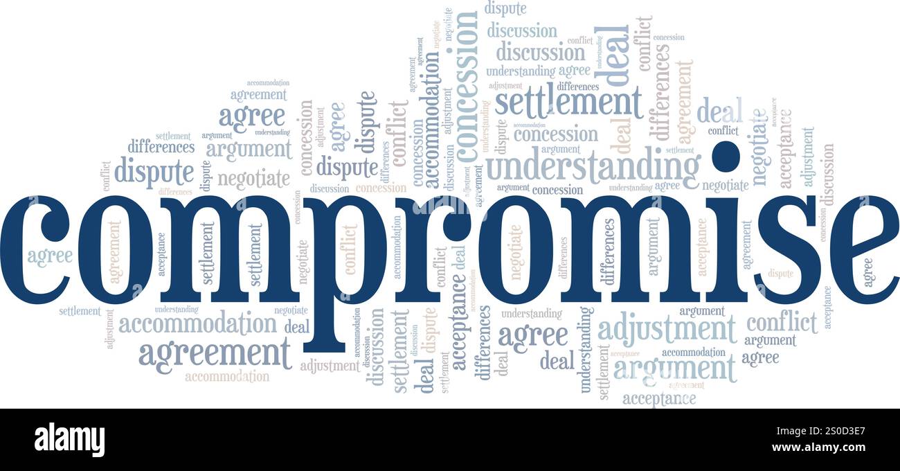 Compromise word cloud conceptual design isolated on white background ...