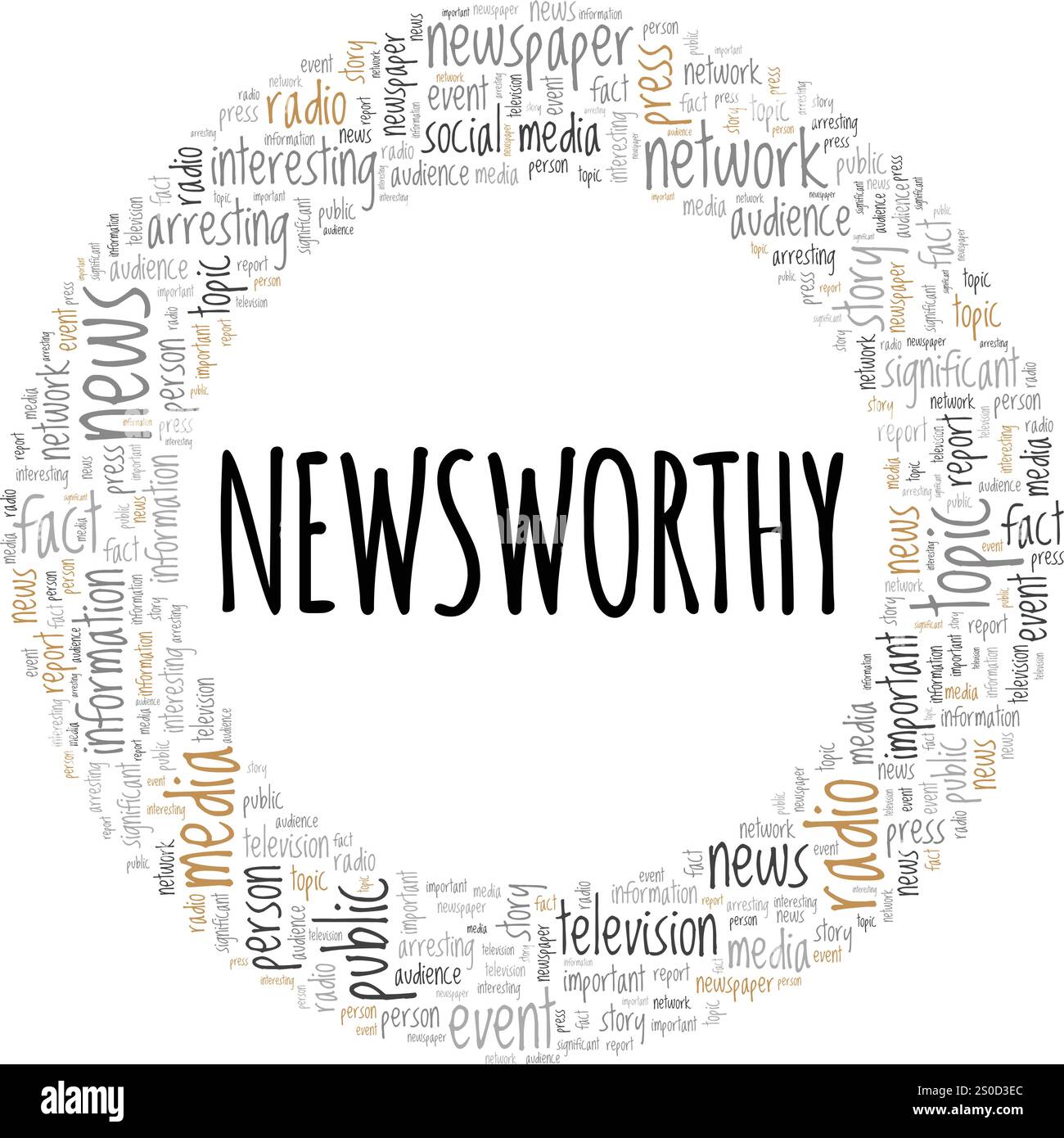 Newsworthy word cloud conceptual design isolated on white background ...