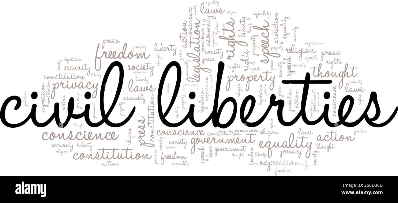 Civil Liberties word cloud conceptual design isolated on white ...