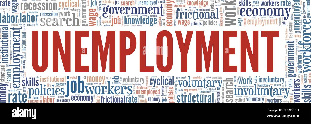 Unemployment word cloud conceptual design isolated on white background ...