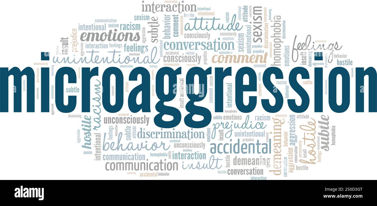 Micro Aggression word cloud conceptual design isolated on white ...