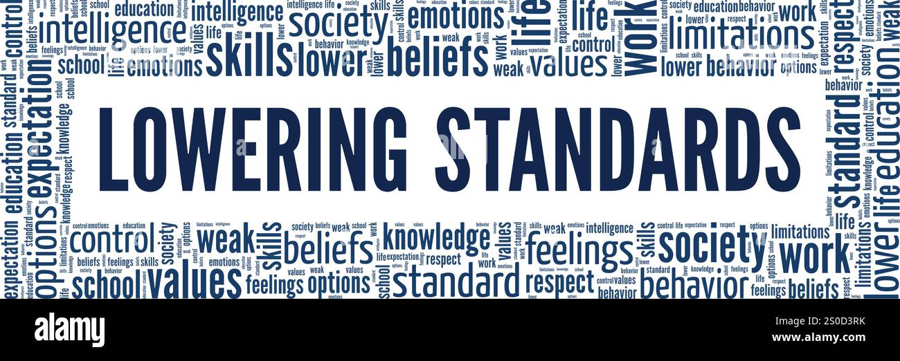 Lowering Standards word cloud conceptual design isolated on white ...