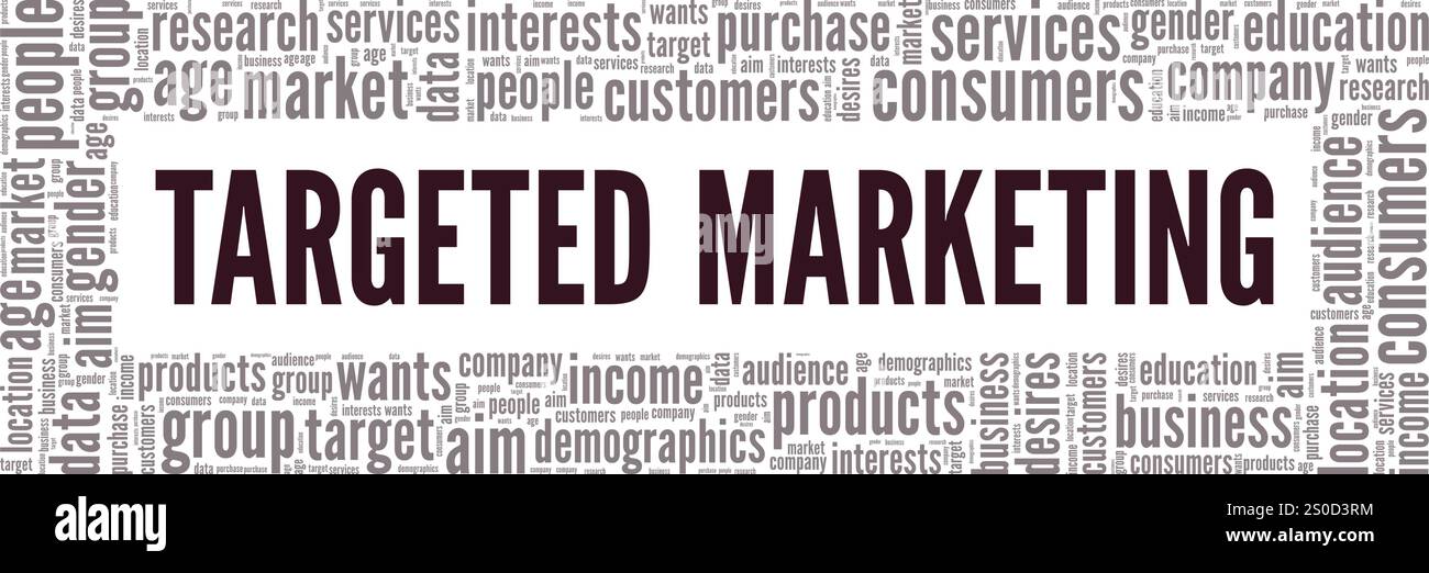 Targeted Marketing word cloud conceptual design isolated on white ...