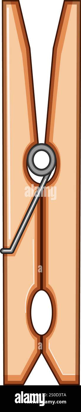 plastic clothespin cartoon. grip line, secure hold, fastener clip ...