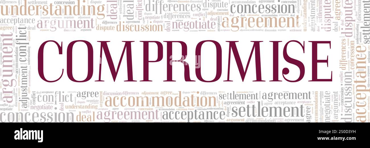 Compromise word cloud conceptual design isolated on white background ...