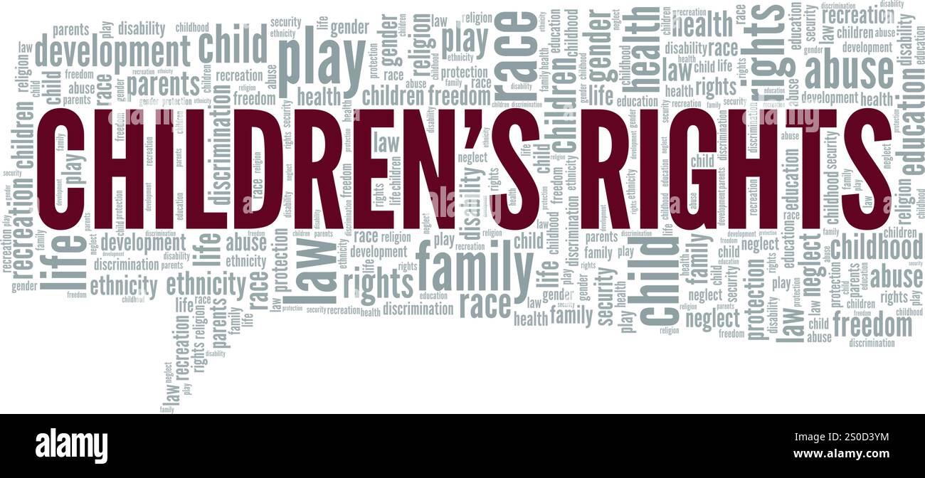 Children's Rights word cloud conceptual design isolated on white ...