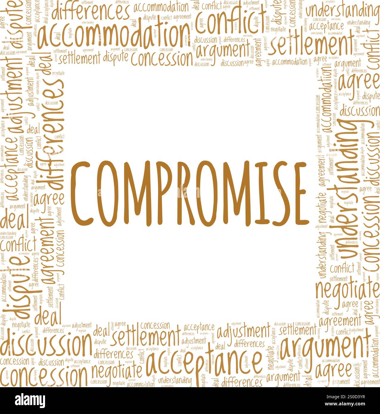 Compromise word cloud conceptual design isolated on white background ...