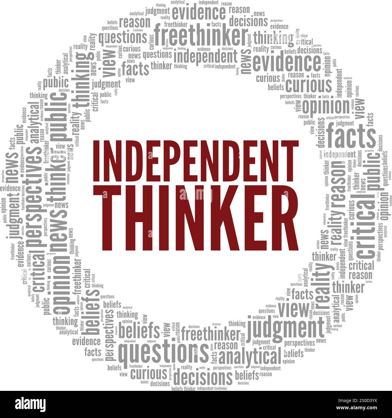 Independent Thinker word cloud conceptual design isolated on white ...