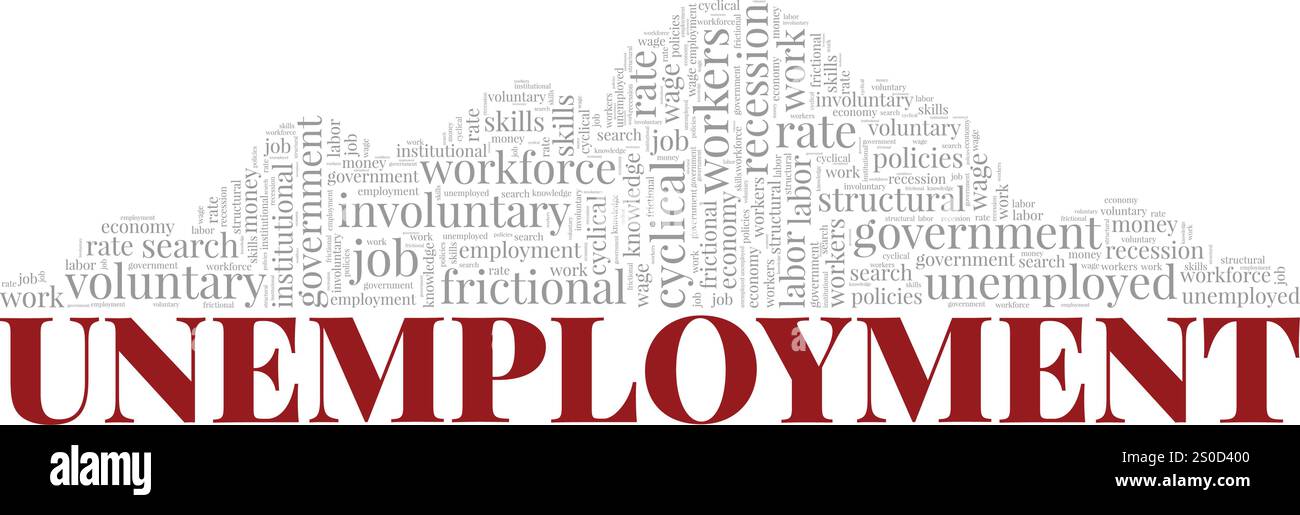 Unemployment word cloud conceptual design isolated on white background ...