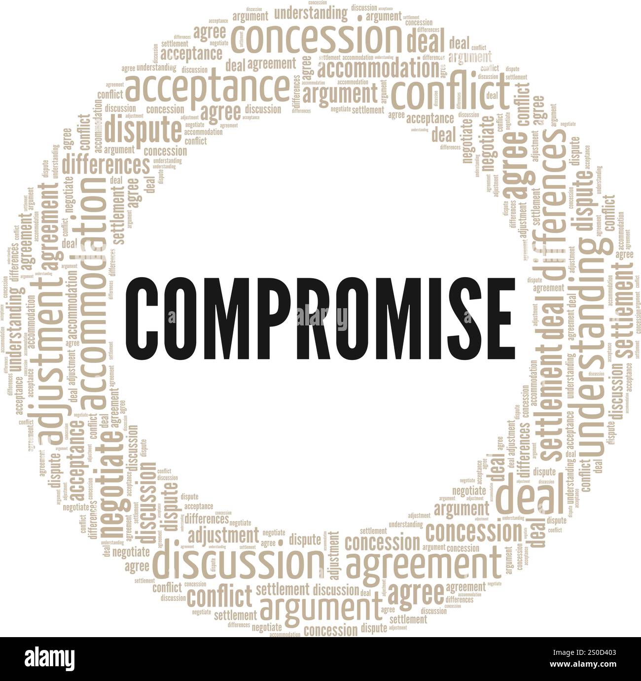 Compromise word cloud conceptual design isolated on white background ...