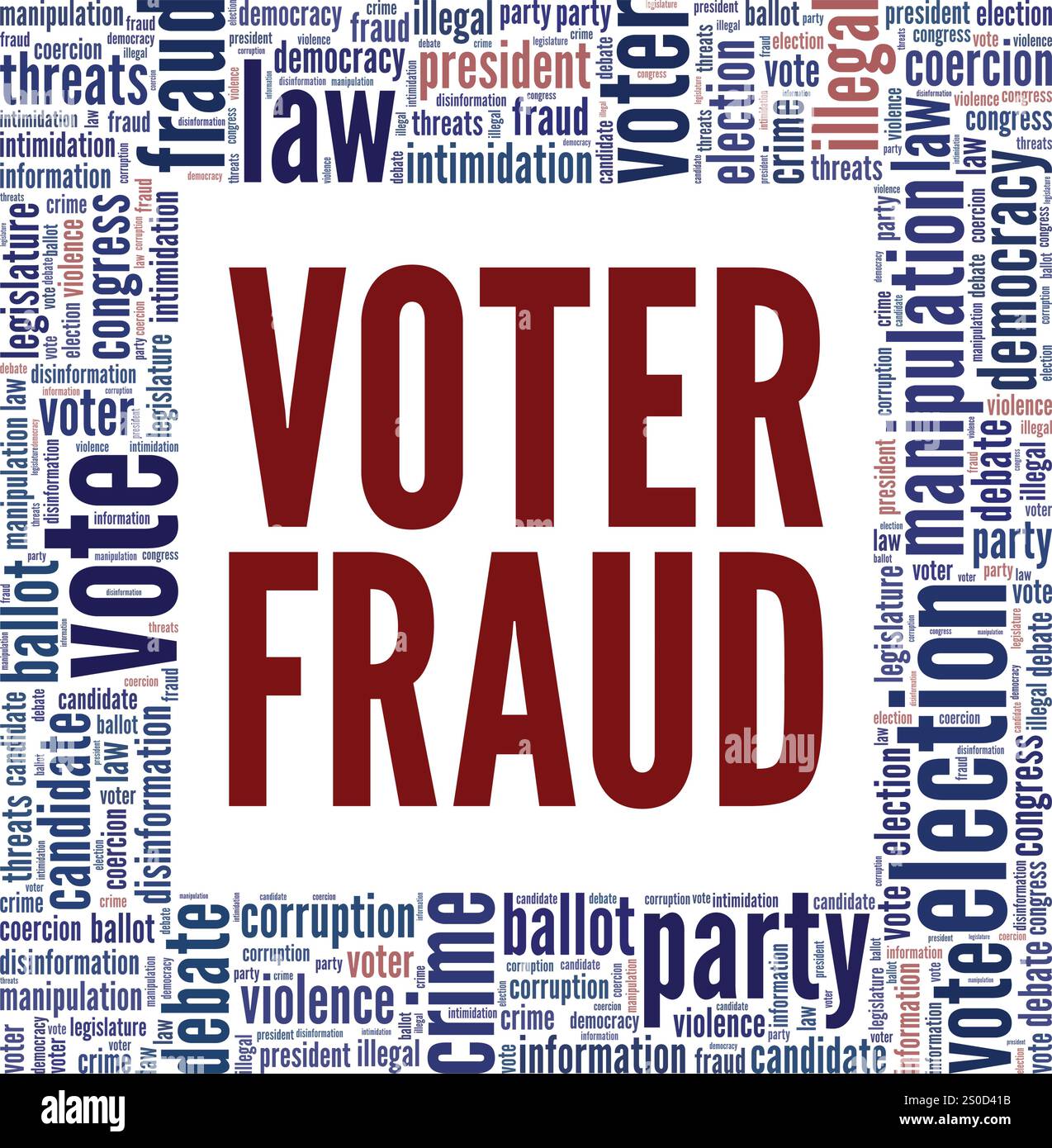 Voter Fraud word cloud conceptual design isolated on white background ...