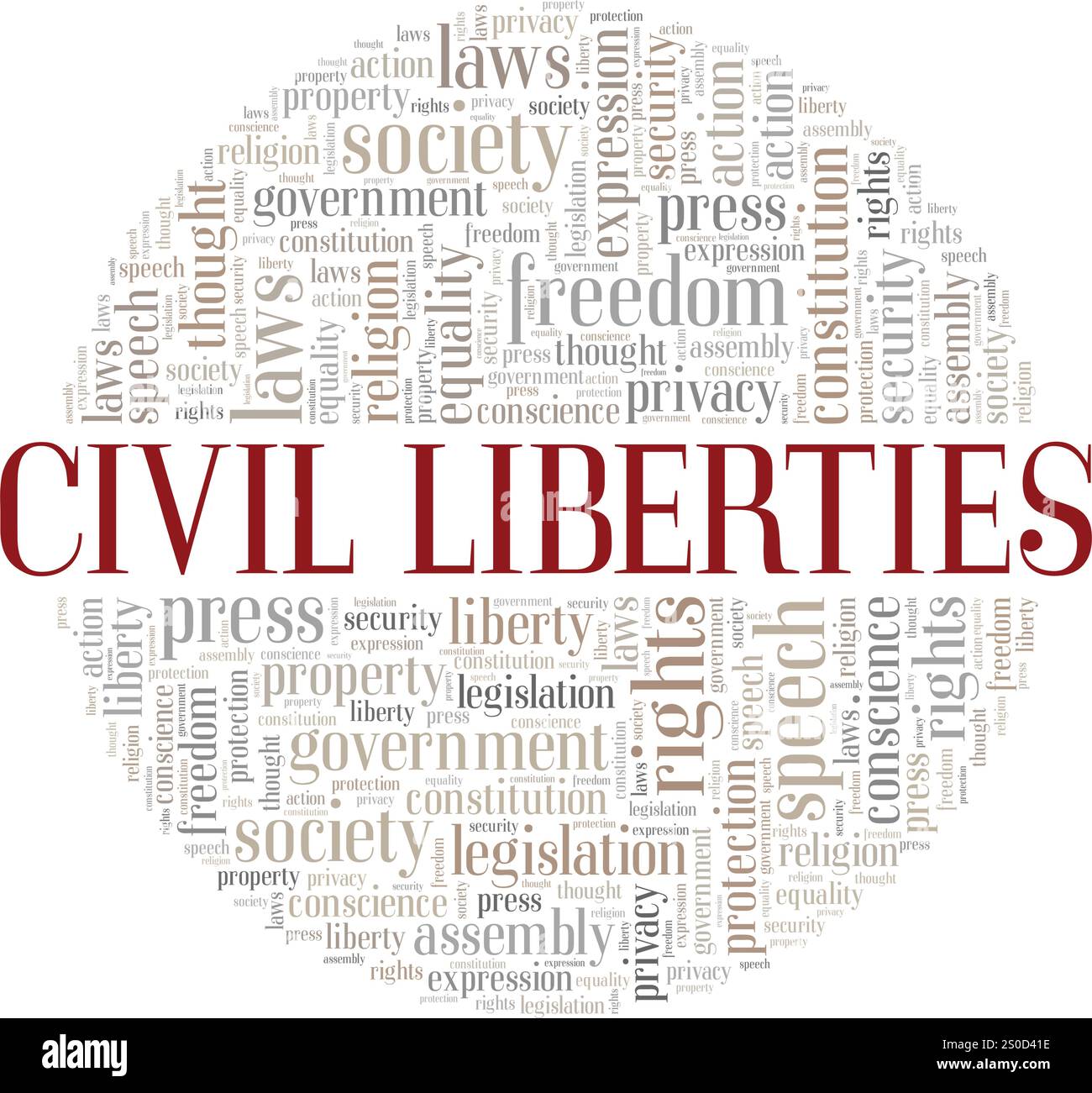 Civil Liberties word cloud conceptual design isolated on white ...