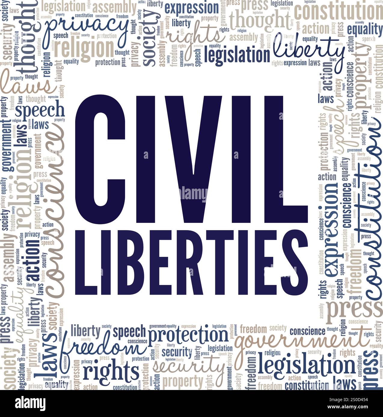 Civil Liberties word cloud conceptual design isolated on white ...