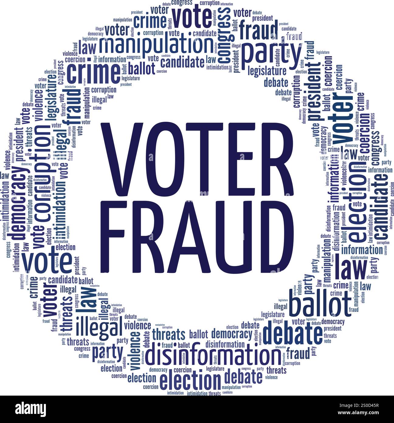 Voter Fraud word cloud conceptual design isolated on white background ...