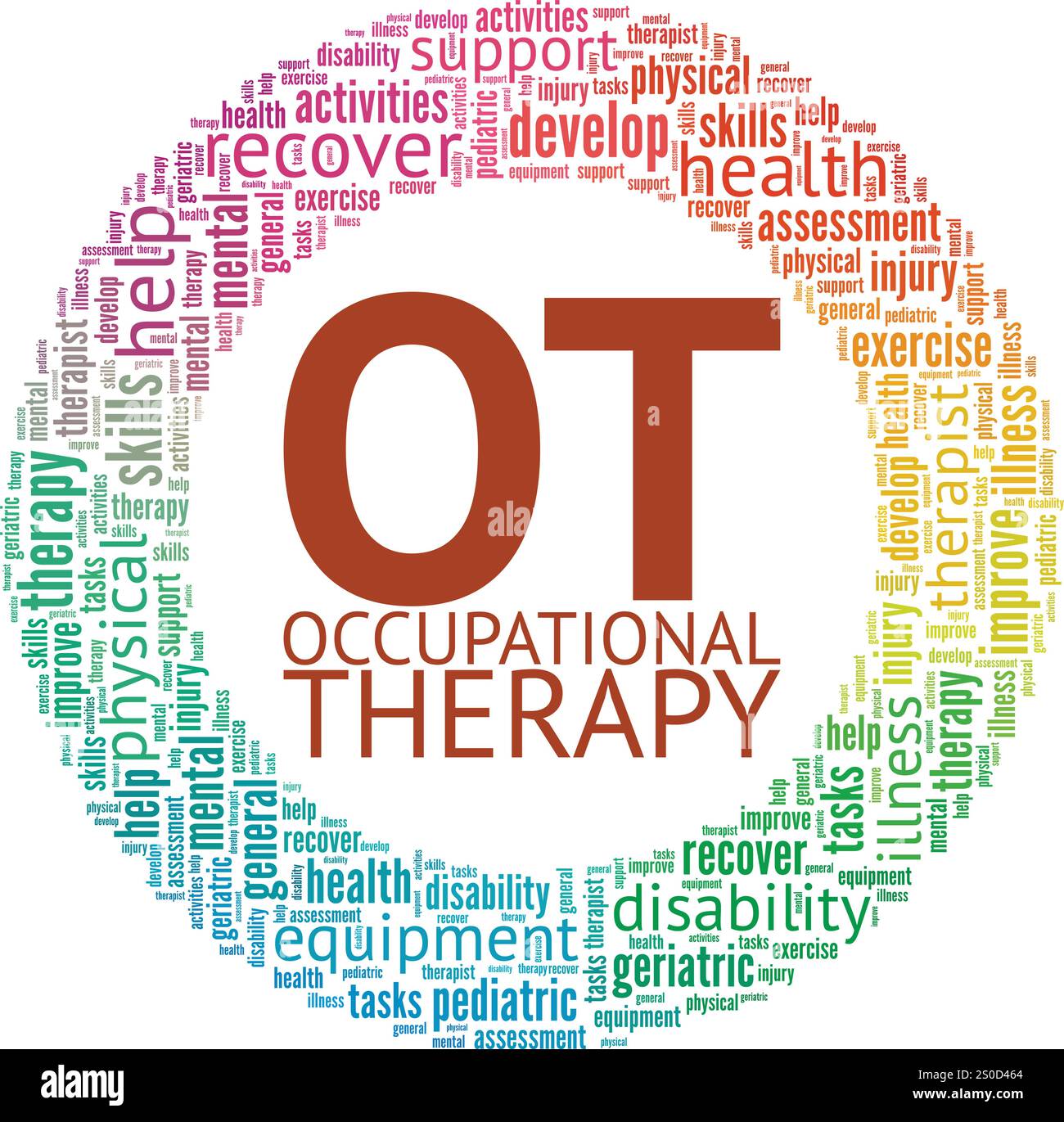 Occupational Therapy word cloud conceptual design isolated on white ...