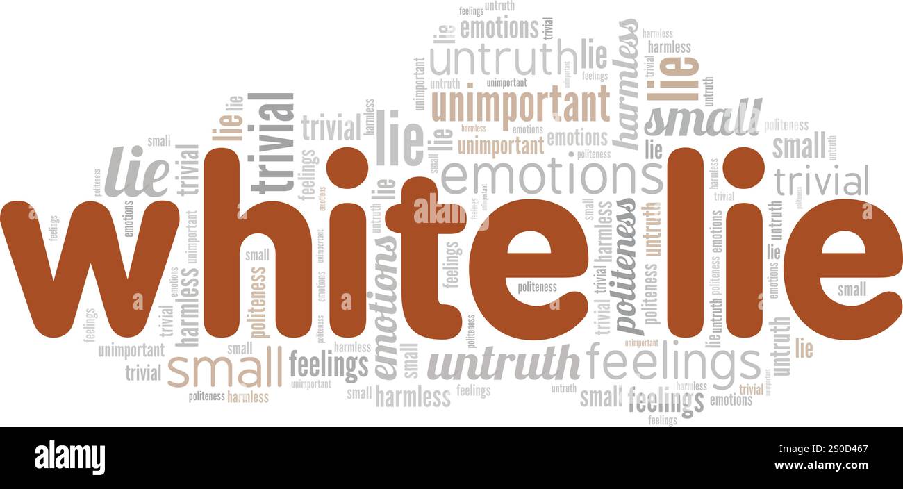 White Lie word cloud conceptual design isolated on white background ...