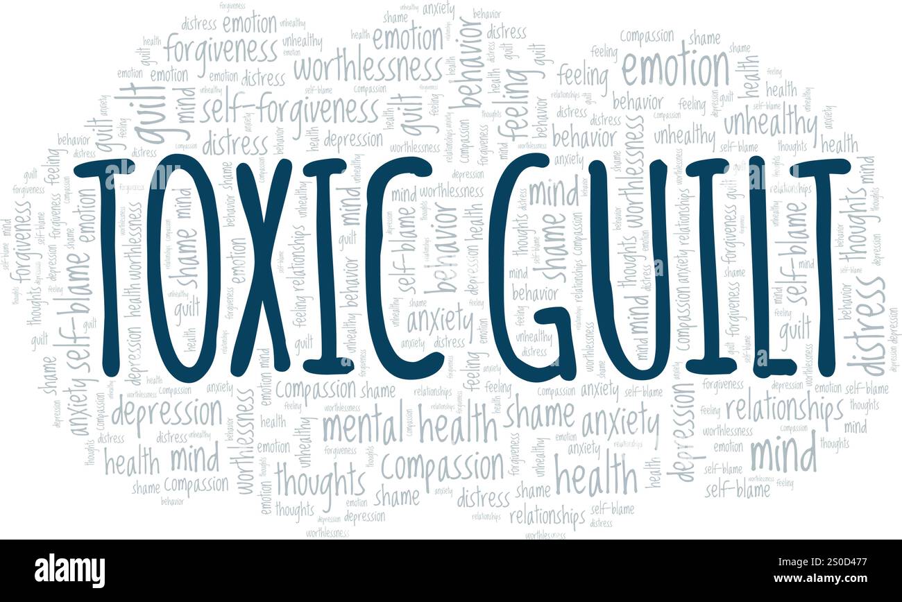 Toxic Guilt word cloud conceptual design isolated on white background ...