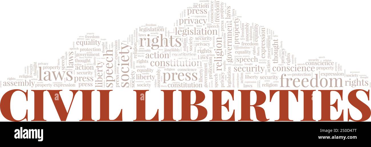 Civil Liberties word cloud conceptual design isolated on white ...