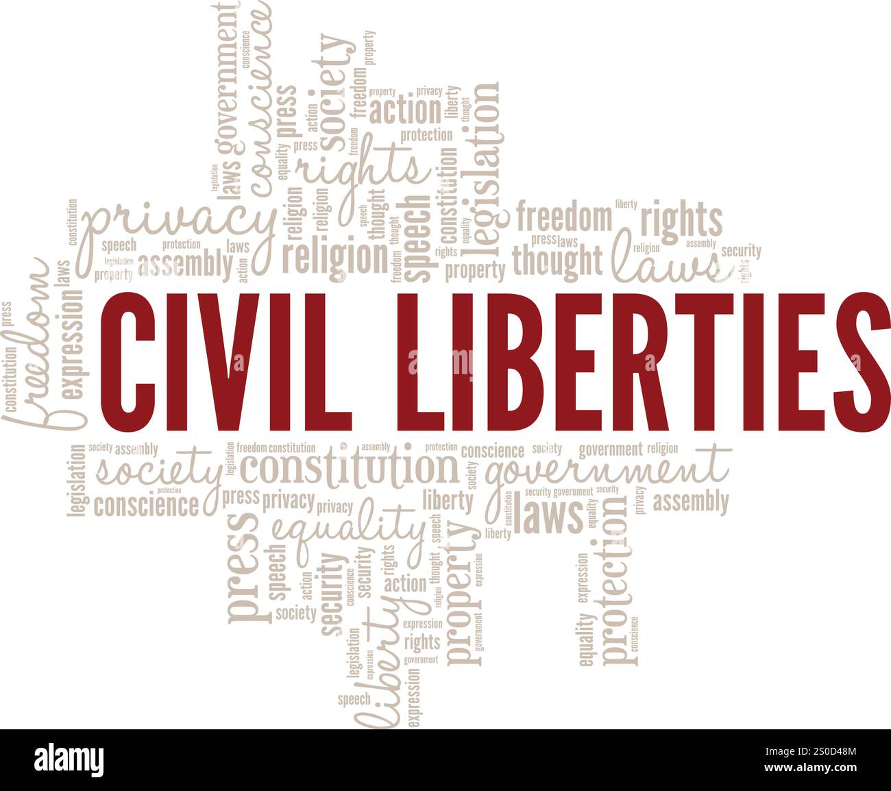 Civil Liberties word cloud conceptual design isolated on white ...