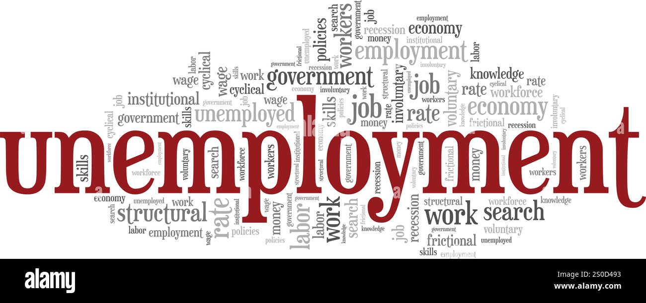 Unemployment word cloud conceptual design isolated on white background ...