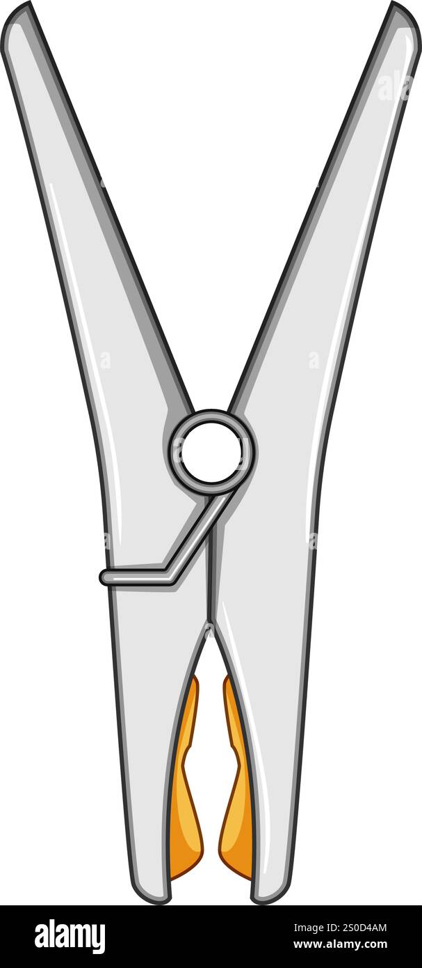 wooden clothespin cartoon. plastic grip, line secure, hold fastener ...