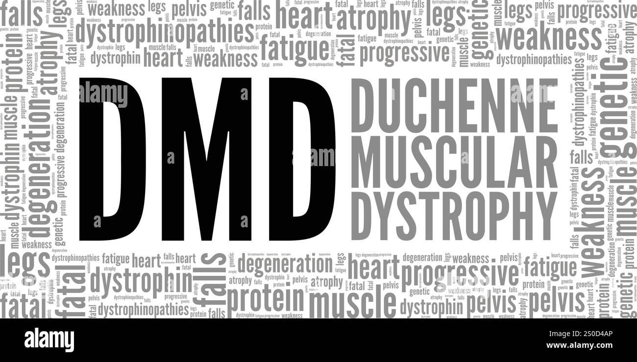 DMD Duchenne Muscular Dystrophy word cloud conceptual design isolated ...