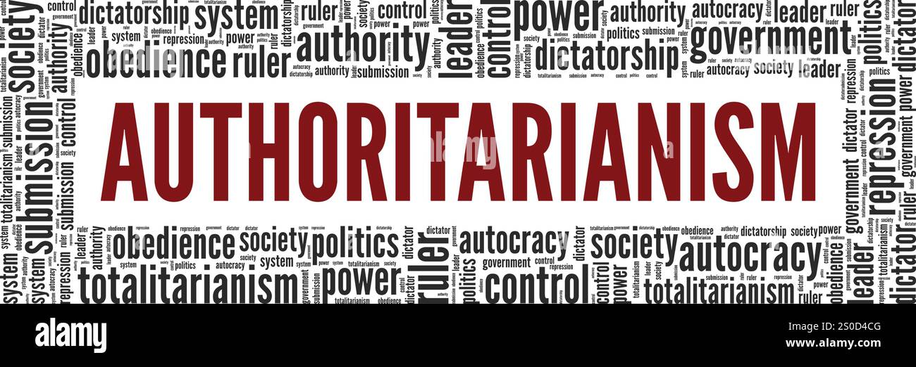 Authoritarianism word cloud conceptual design isolated on white ...