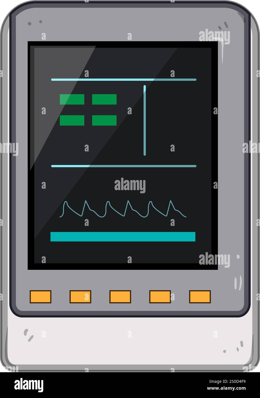 electrodes ekg monitor cartoon. waveform diagnosis, healthcare ...
