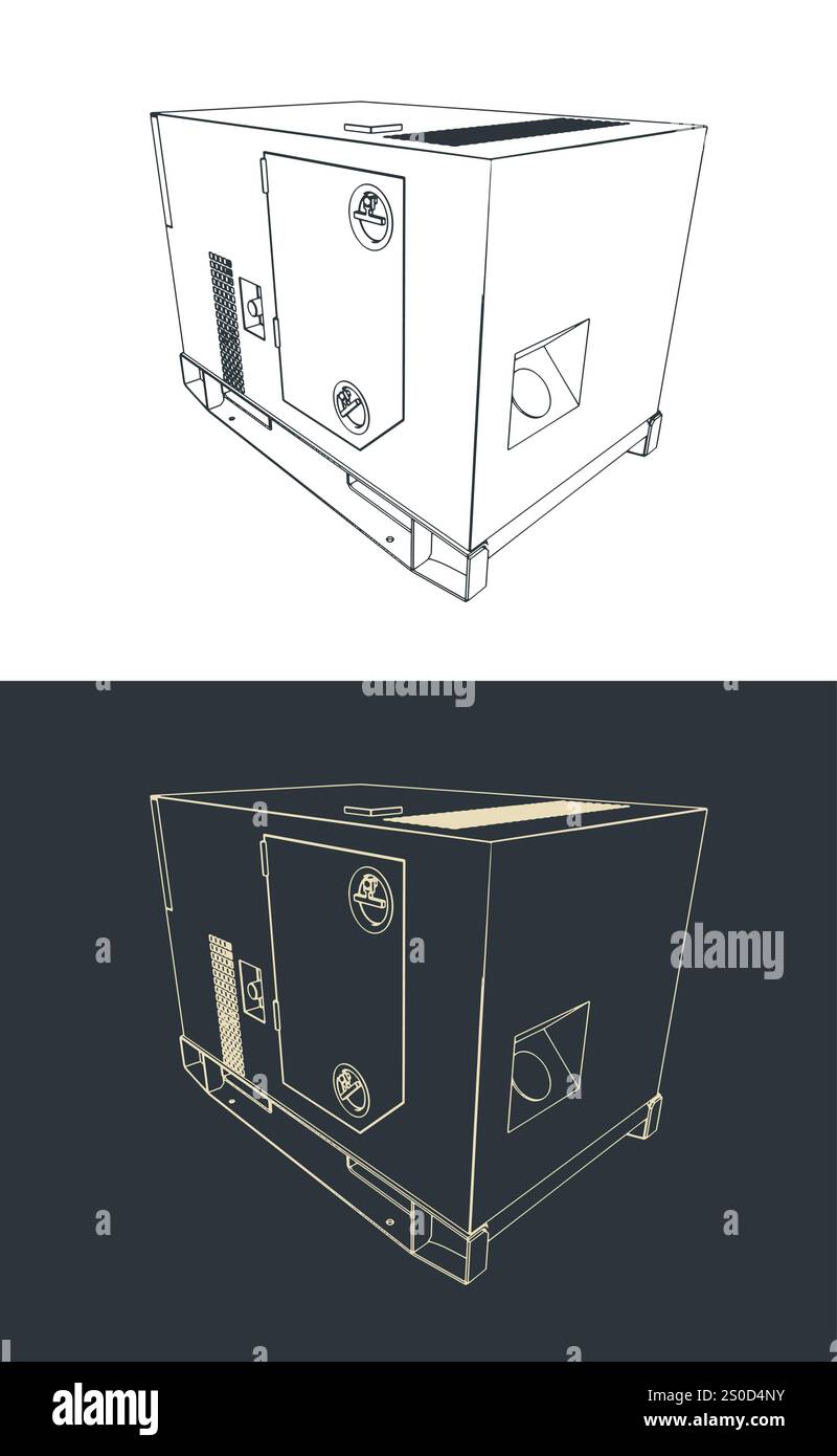 Stylized vector illustrations of military generator Stock Vector Image ...