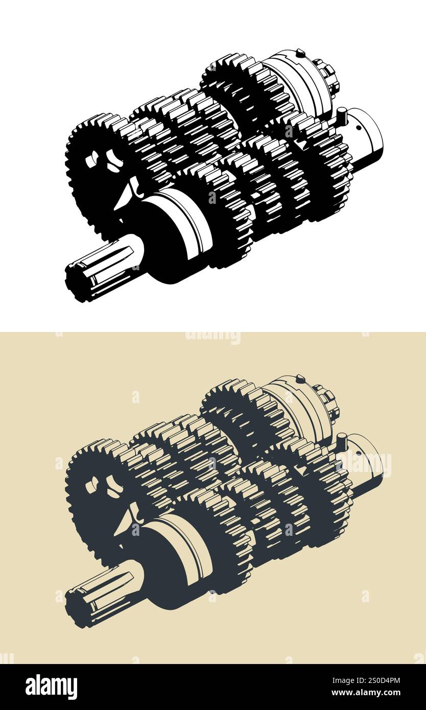 Stylized vector illustrations of a motorcycle transmission Stock Vector ...