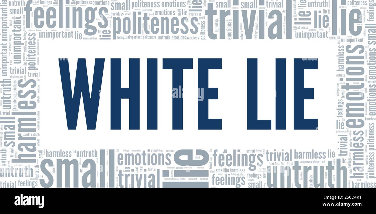 White Lie word cloud conceptual design isolated on white background ...