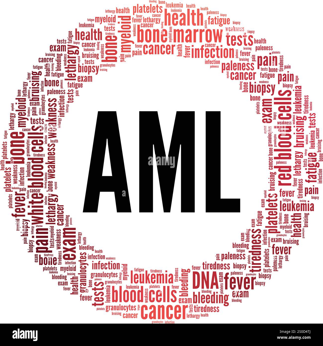 Acute Myeloid Leukemia AML word cloud conceptual design isolated on ...