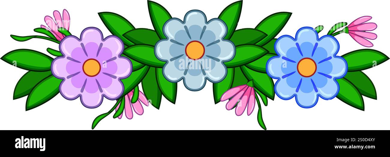 garden flower crown cartoon. handmade romantic, whimsical colorful ...