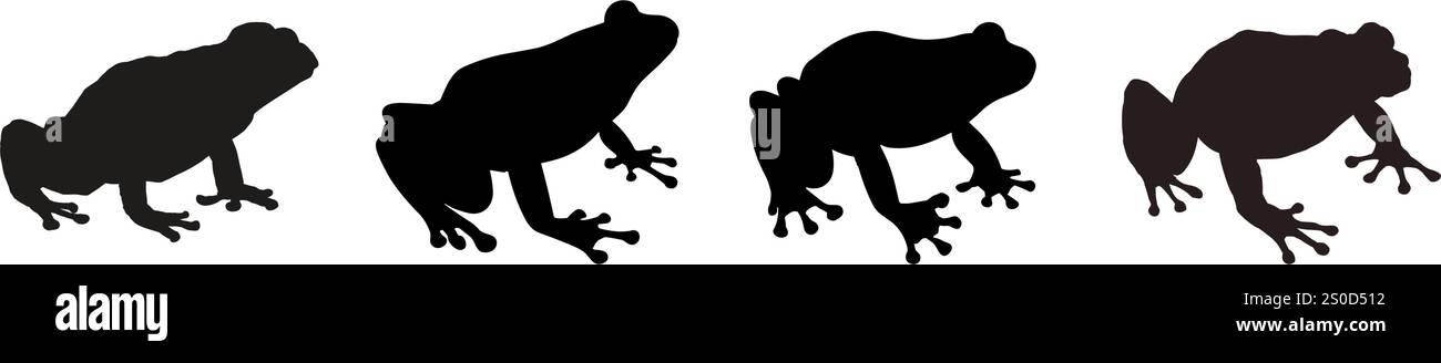 set of frog silhouettes - vector illustration Stock Vector Image & Art ...