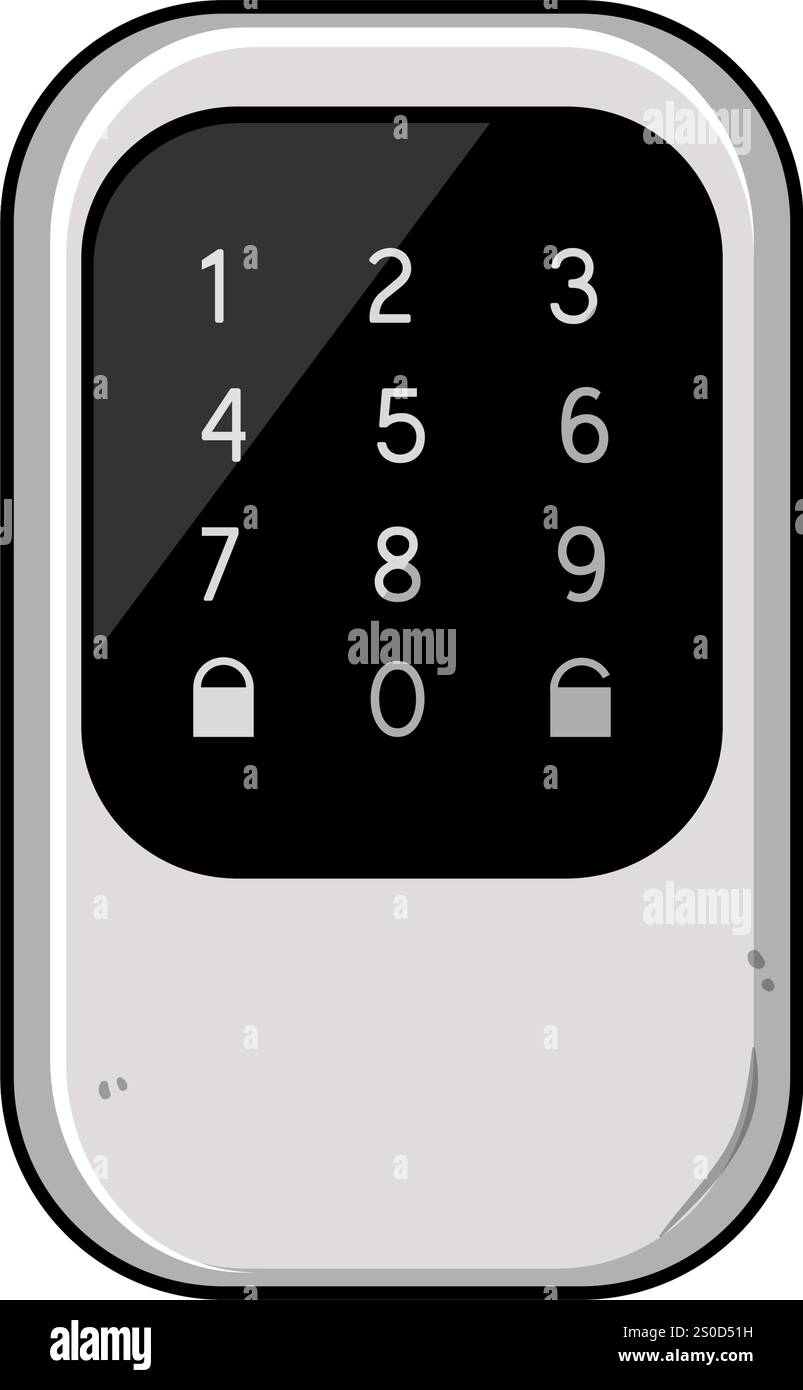 innovation facial recognition lock cartoon. identification smartphone ...