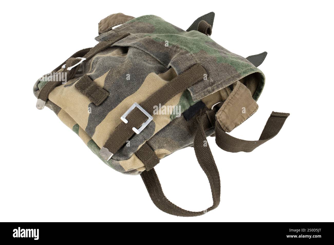 woodland camo small army bag isolated on white background Stock Photo ...